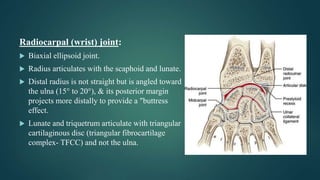 forearm, Wrist, hand joint anatomy & examination | PPTX
