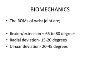 wrist joint anatomy and biomechanics.pptx