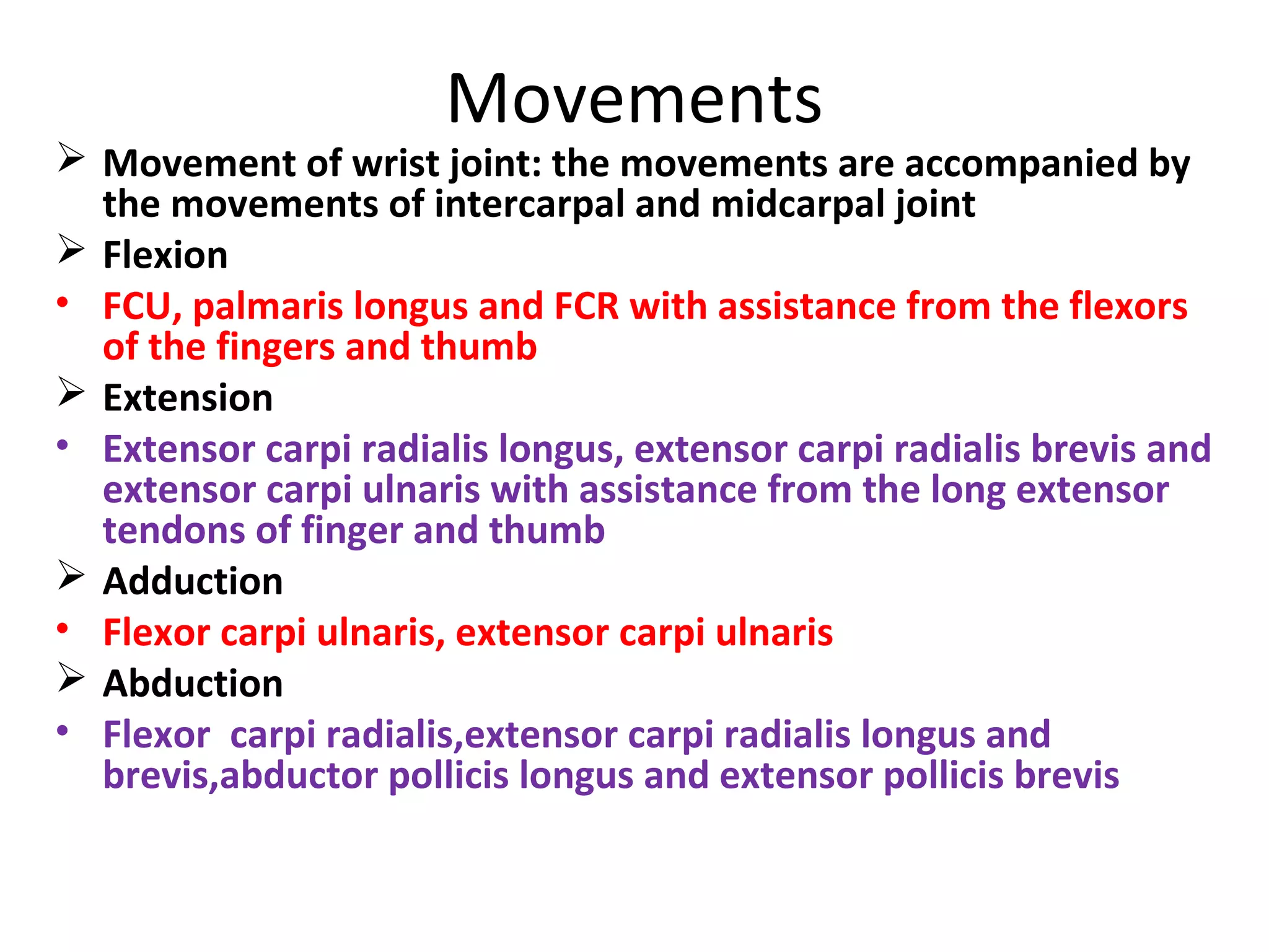 Radio-ulnar and Wrist joints | PPT