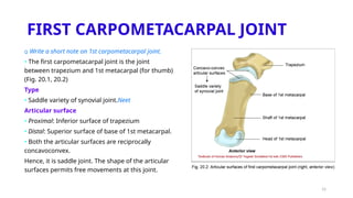 Wrist Joint and First Carpo metacarpal joint.pptx
