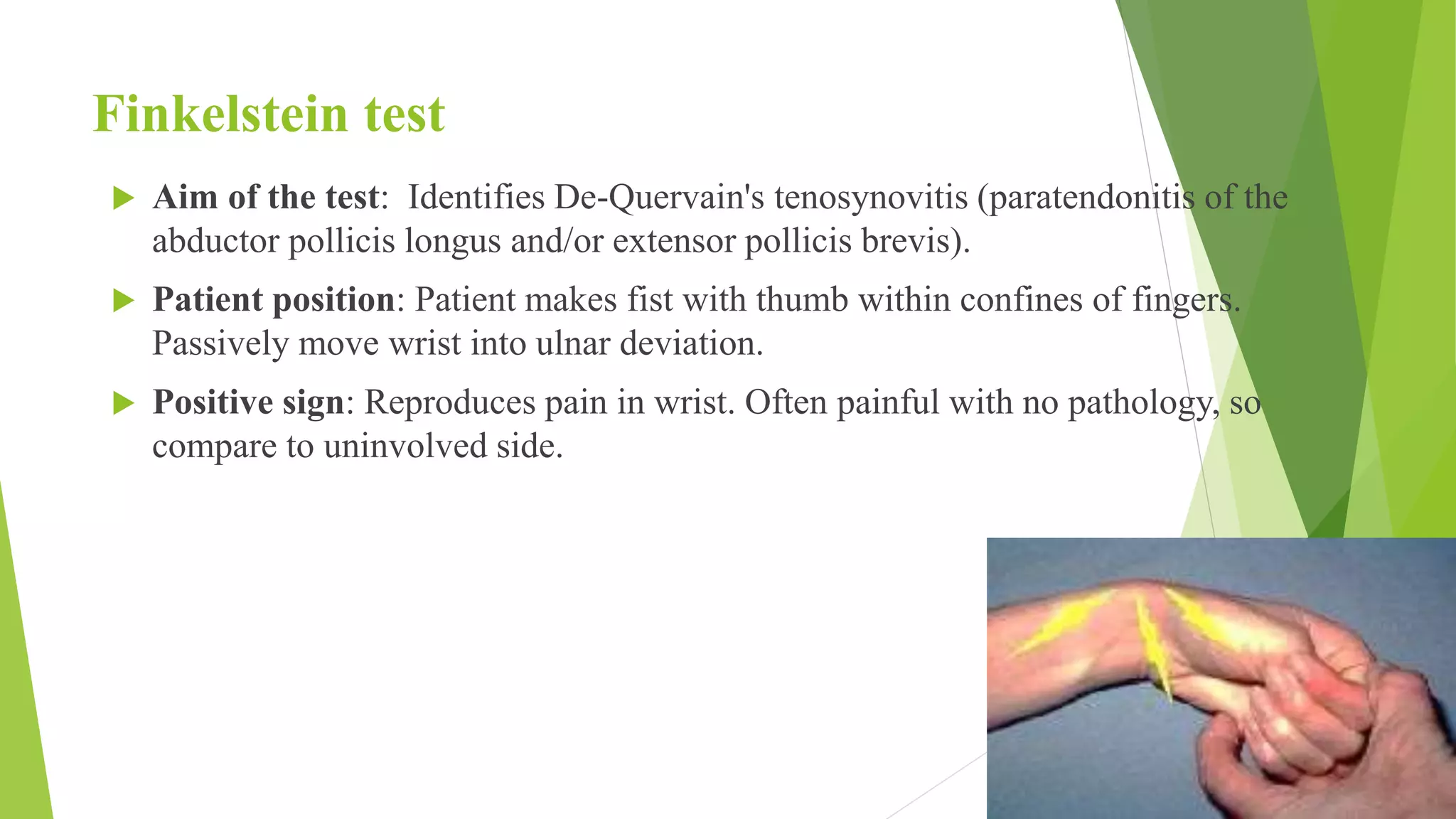 Orthopedic Test for the wrist joint | PPTX