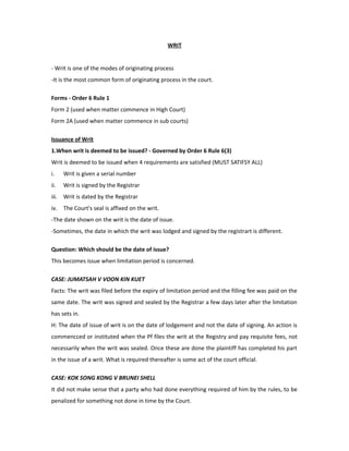 Modes of commencement : Civil procedure | DOC