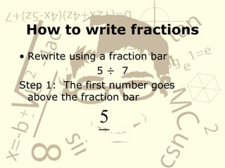 Write Fractions and Equivalent Fractions | PPT | Chemistry | Science