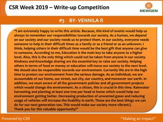 CSR Week: Write up competition | PPT