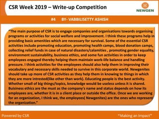 CSR Week: Write up competition | PPT