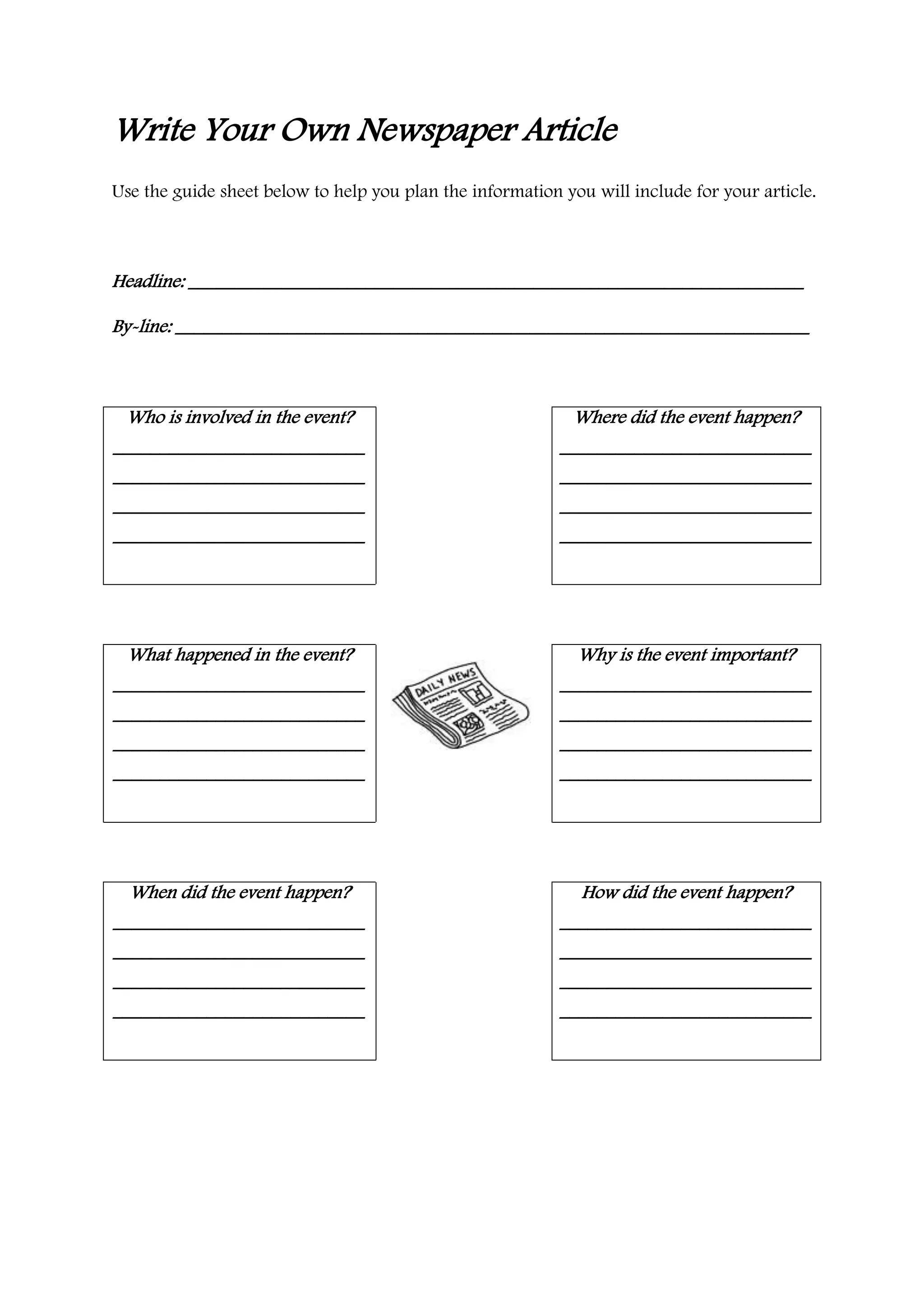 Write your-own-newspaper-article | PDF