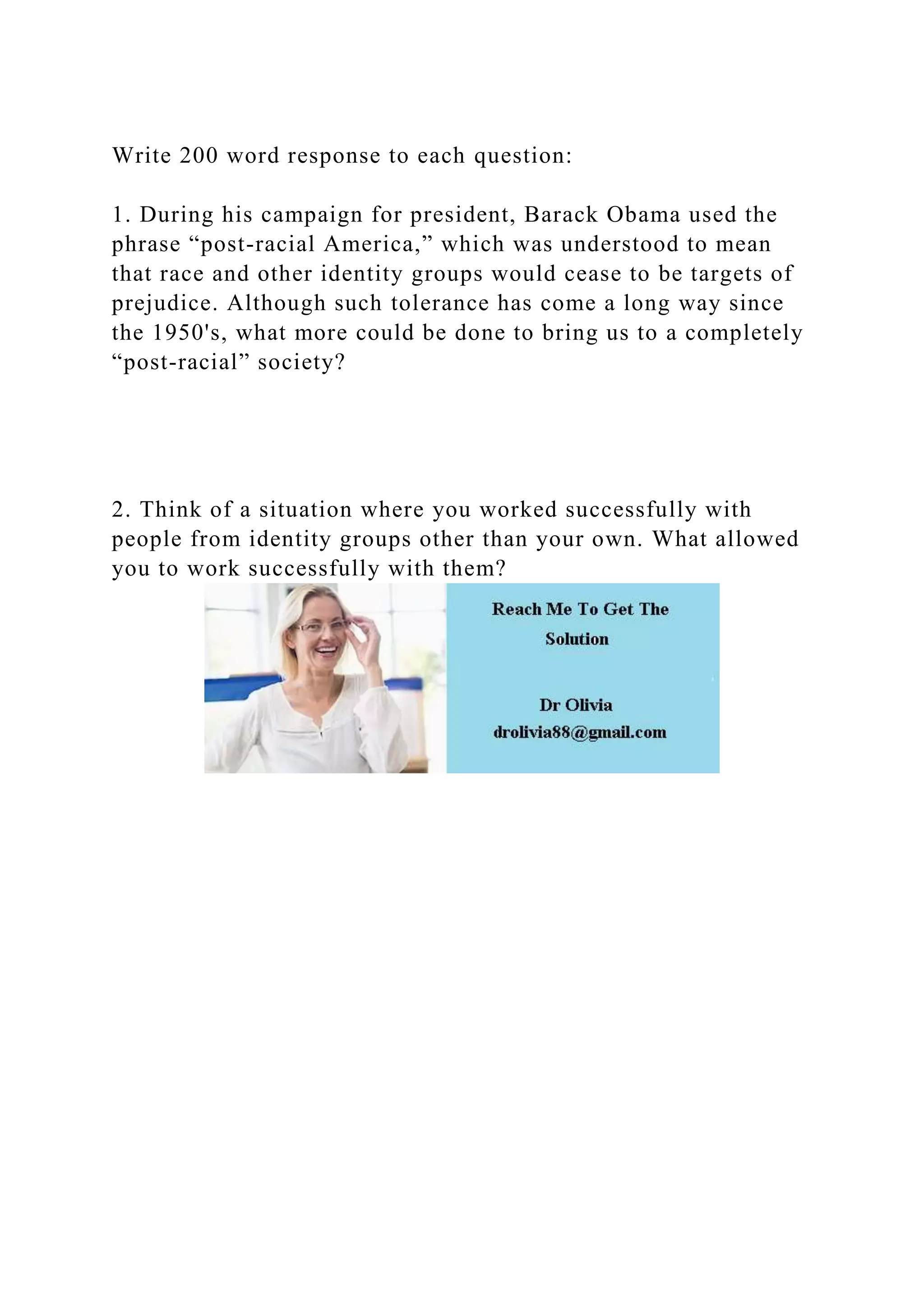 Write 200 word response to each question1. During his campaign .docx