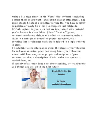 Write a 1-2 page essay (in MS Word .doc format) - including a smal.docx