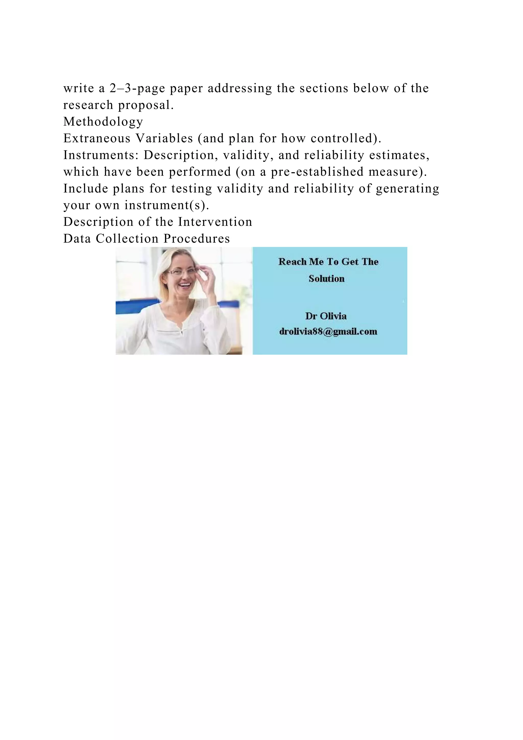 write a 2–3-page paper addressing the sections below of the research.docx