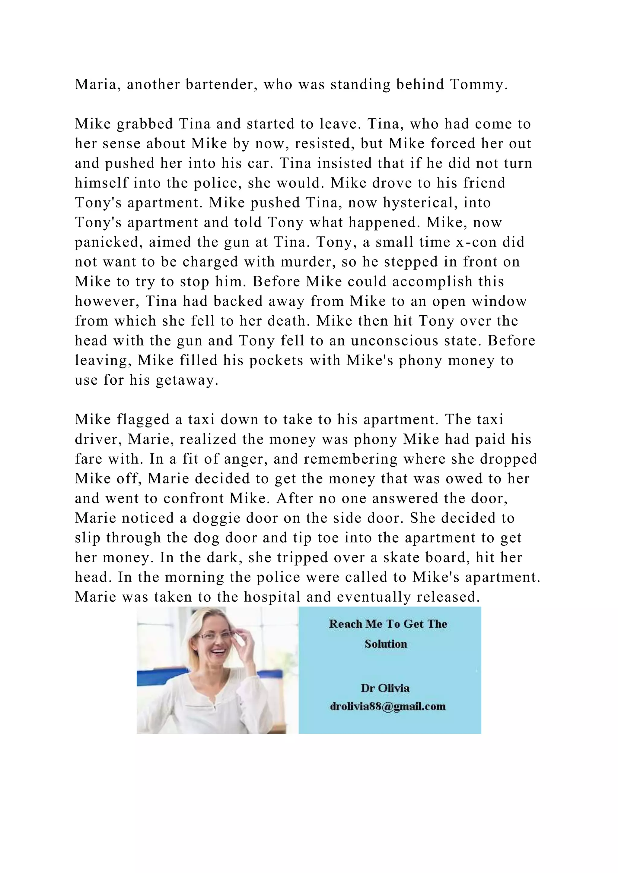 Write a 2 page paper analyzing the fact pattern scenario below. Prov.docx