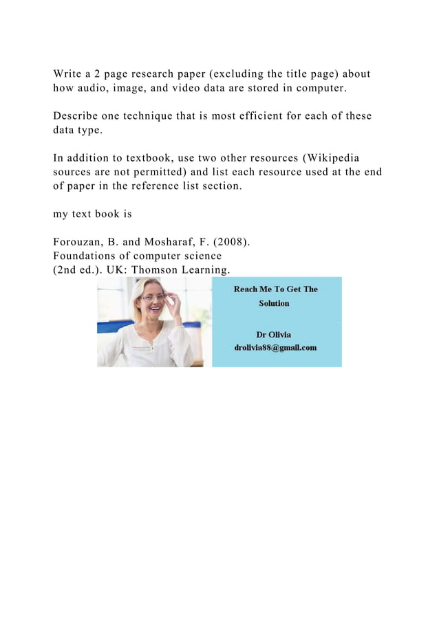 Write a 2 page research paper (excluding the title page) about how a.docx