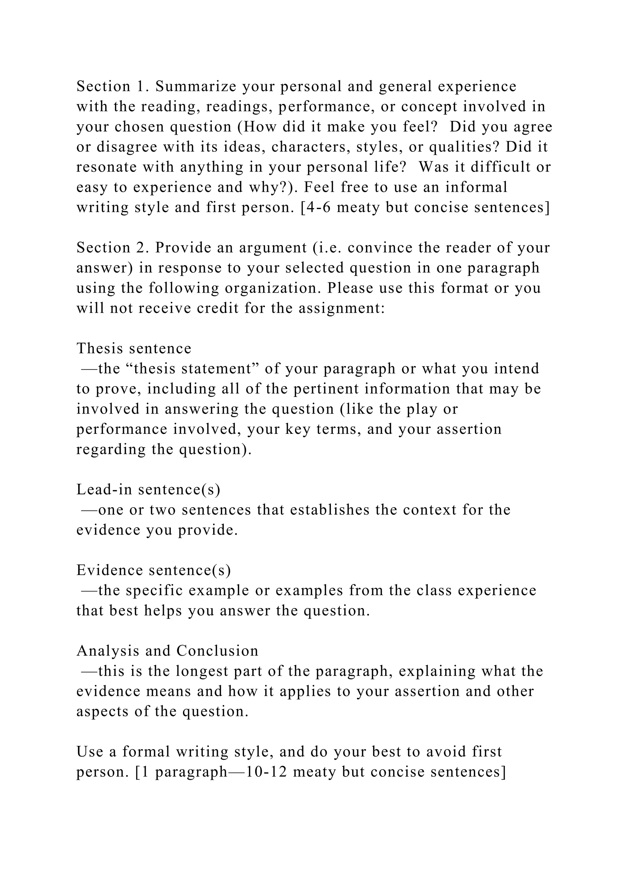 Write a 2 paragraph response paper for history of theatre class,.docx