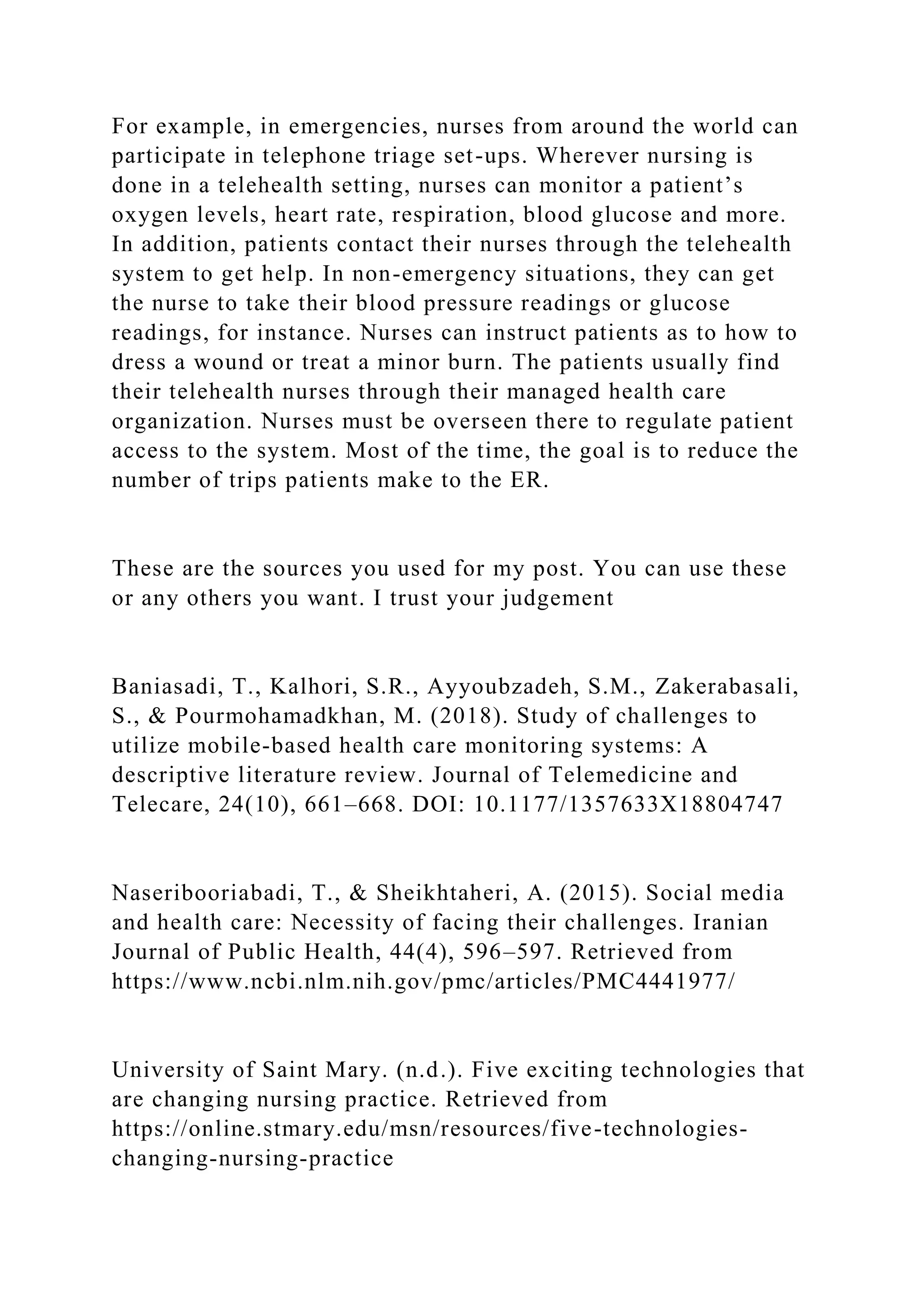 Write a 2 Paragraph response (with 2-3 sources) to this post offerin.docx