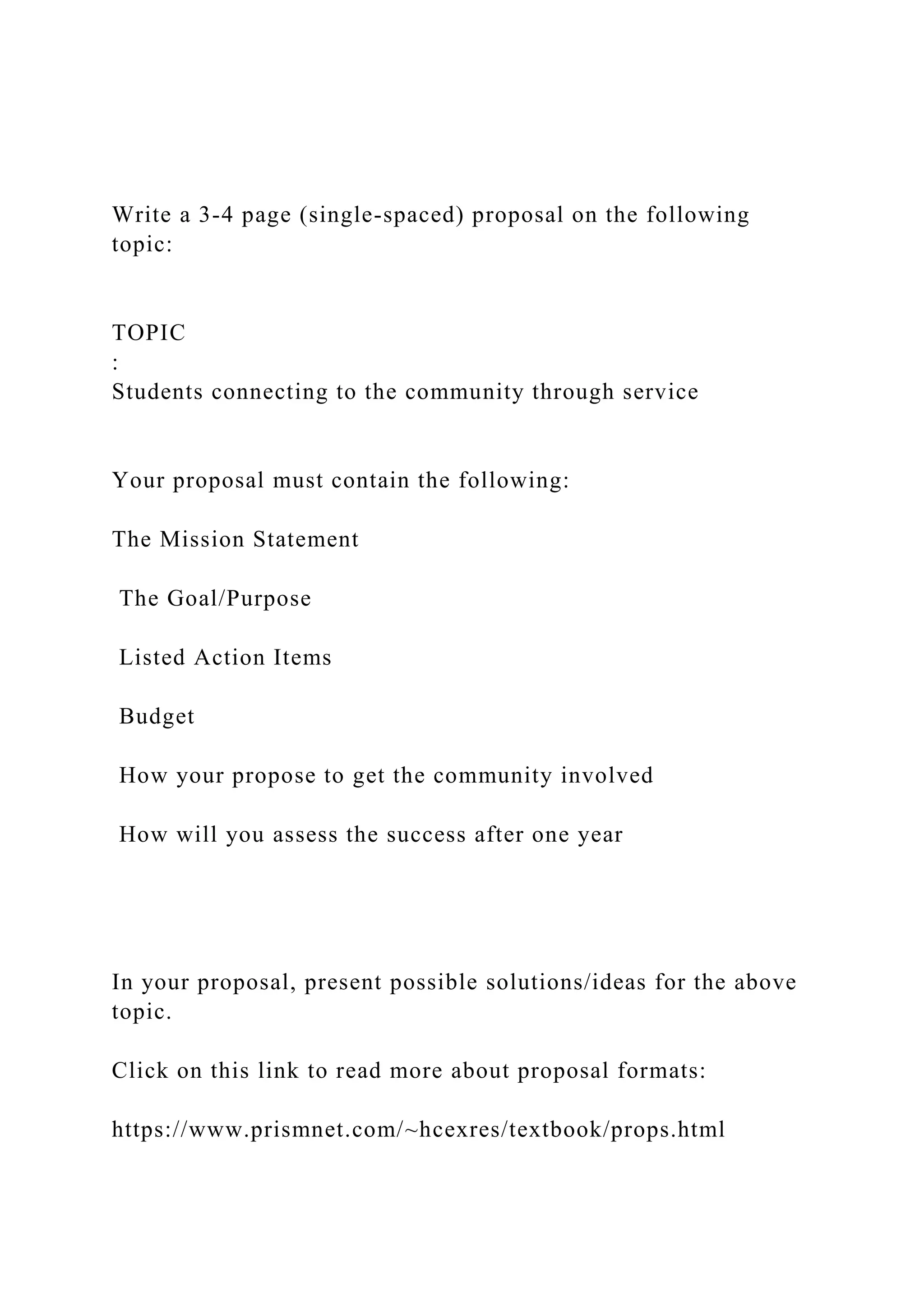 Write a 3-4 page (single-spaced) proposal on the following topic.docx