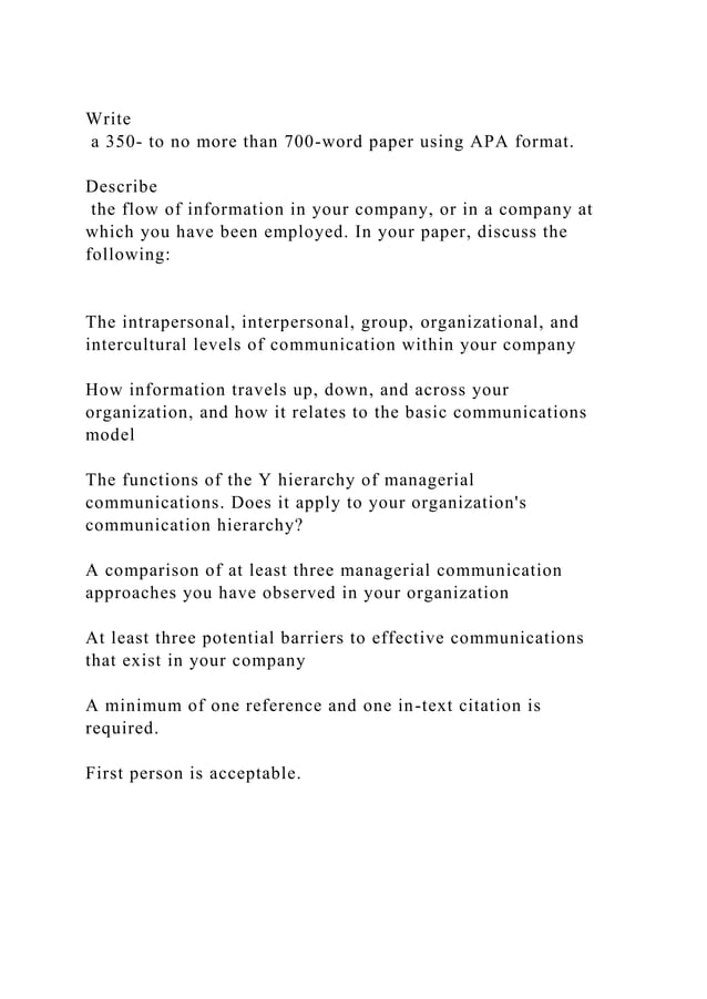 Write a 350- to no more than 700-word paper using APA format.D.docx ...