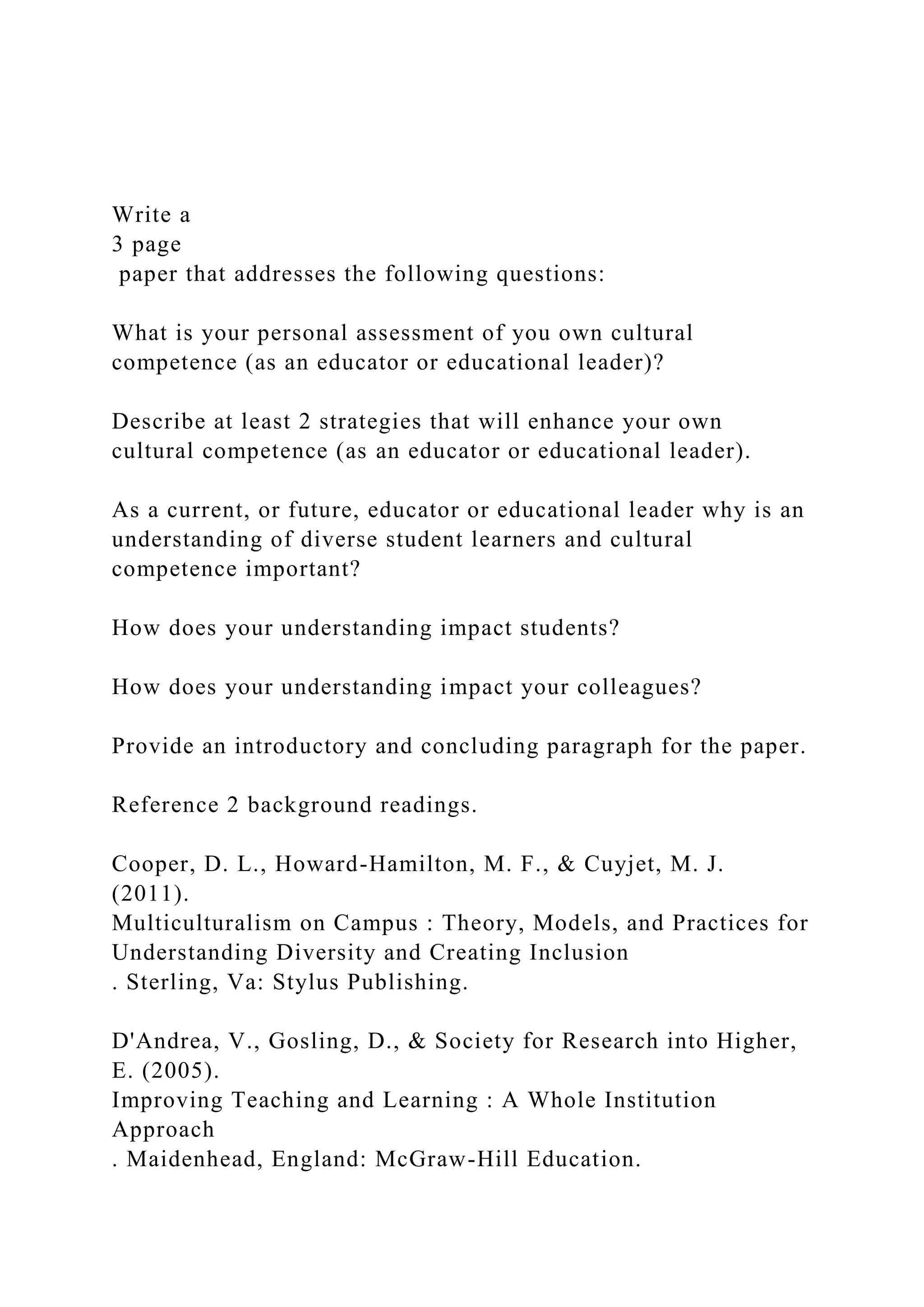 Write a 3 page paper that addresses the following questions.docx