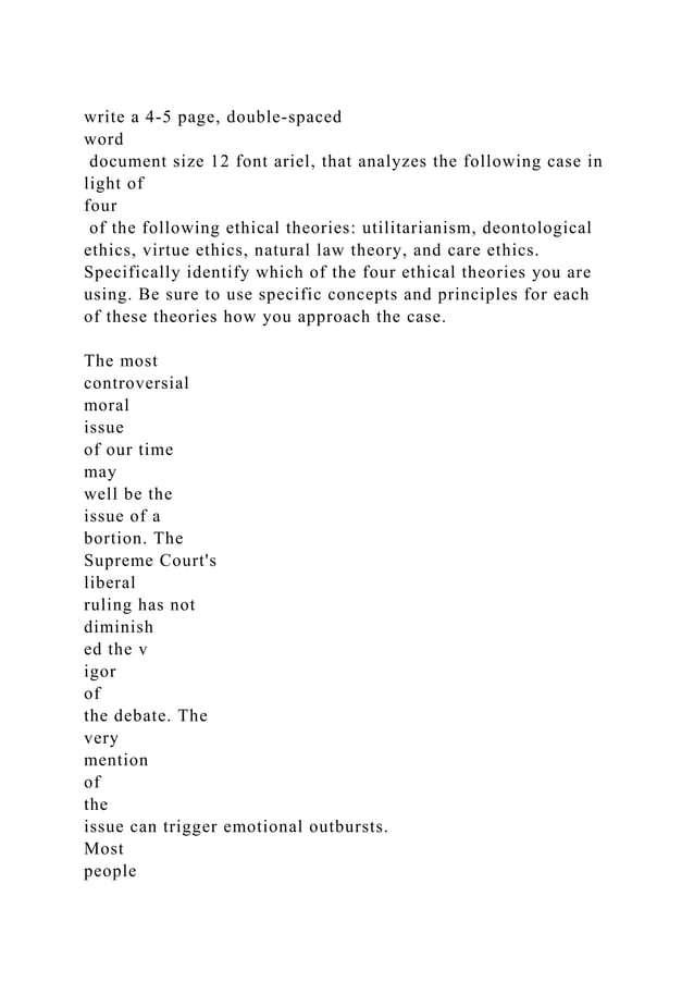 write a 4-5 page, double-spaced word document size 12 font ariel.docx