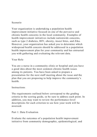 Write a 4-5 page population health improvement plan, based on yo.docx