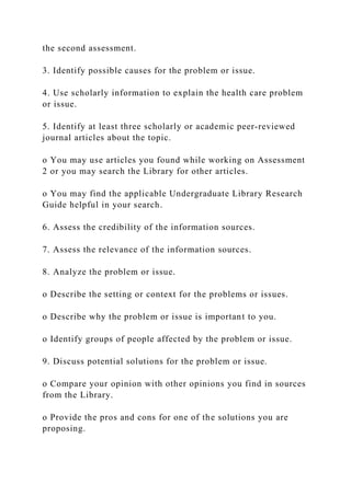 Write a 4-6-page analysis of a current problem or issue in healt.docx