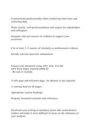 Write a 4-7 page analysis of your care setting that supports develop.docx