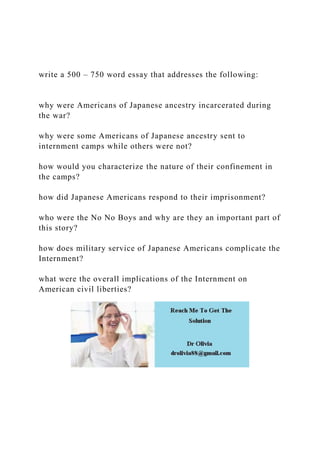 write a 500 – 750 word essay that addresses the following | DOCX