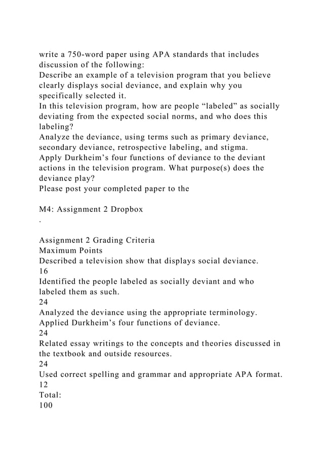 write a 750-word paper using APA standards that includes discussion .docx