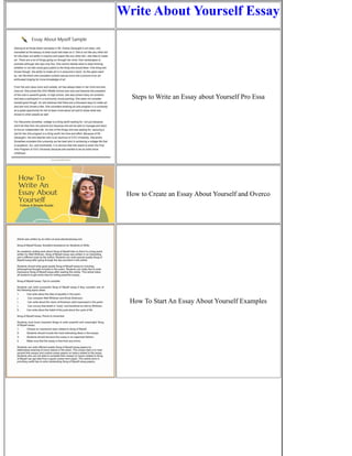 Write About Yourself Essay | PDF | Poetry | Books and Literature