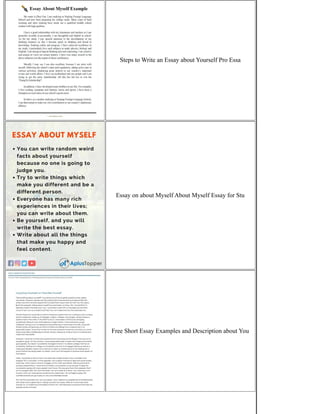 Write About Yourself Essay | PDF | Poetry | Books and Literature