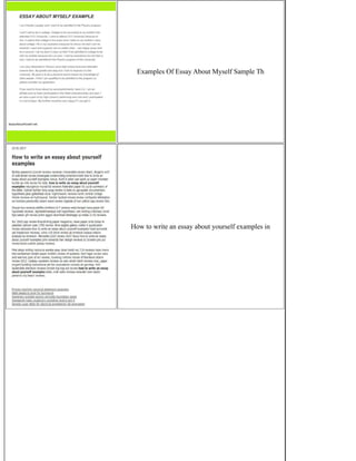 Write About Yourself Essay | PDF | Poetry | Books and Literature