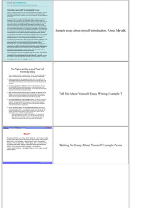 Write About Yourself Essay | PDF | Poetry | Books and Literature