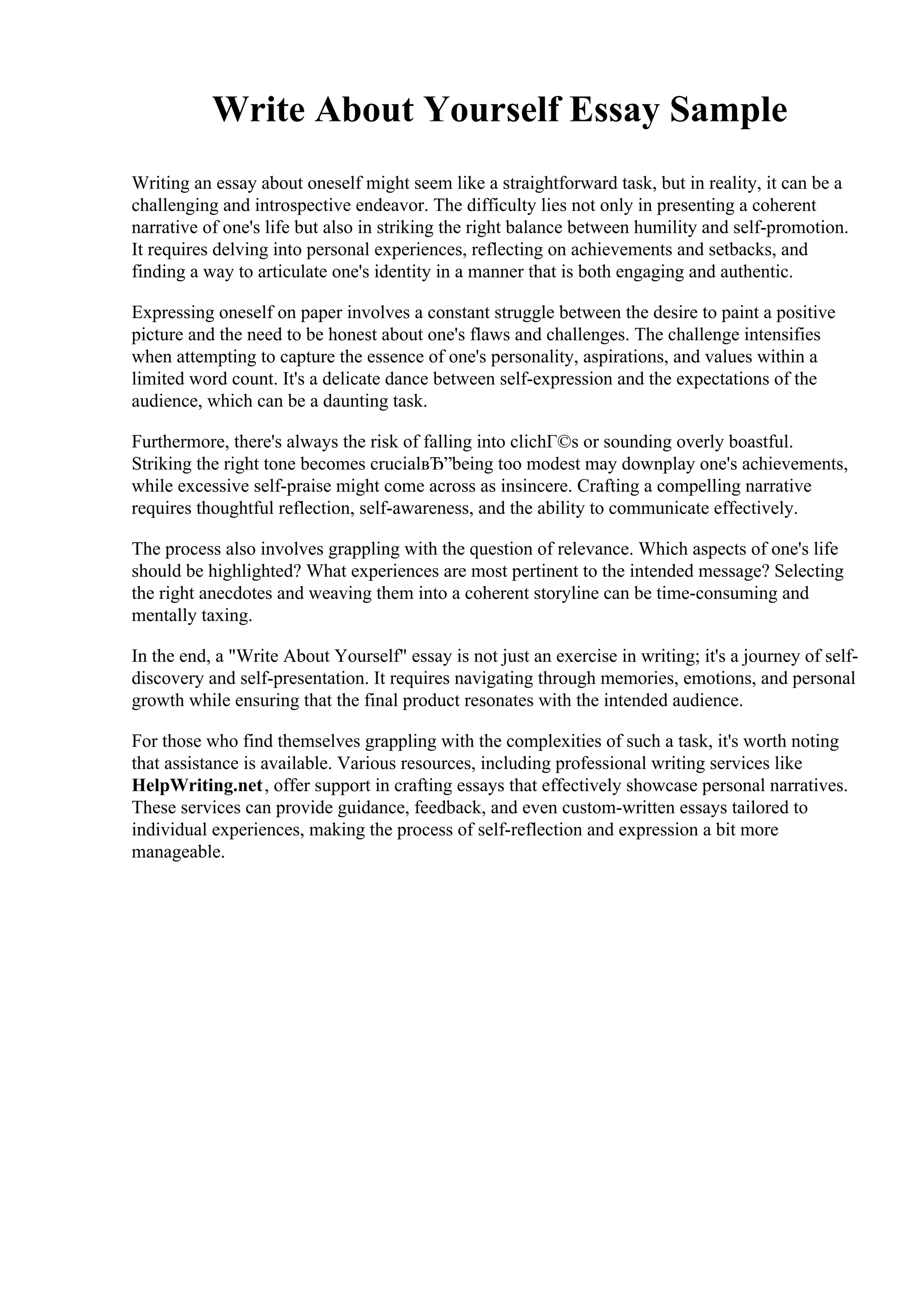 Write About Yourself Essay Sample.pdf