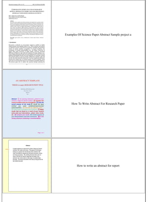 Write Abstract For Research Paper | Pdf