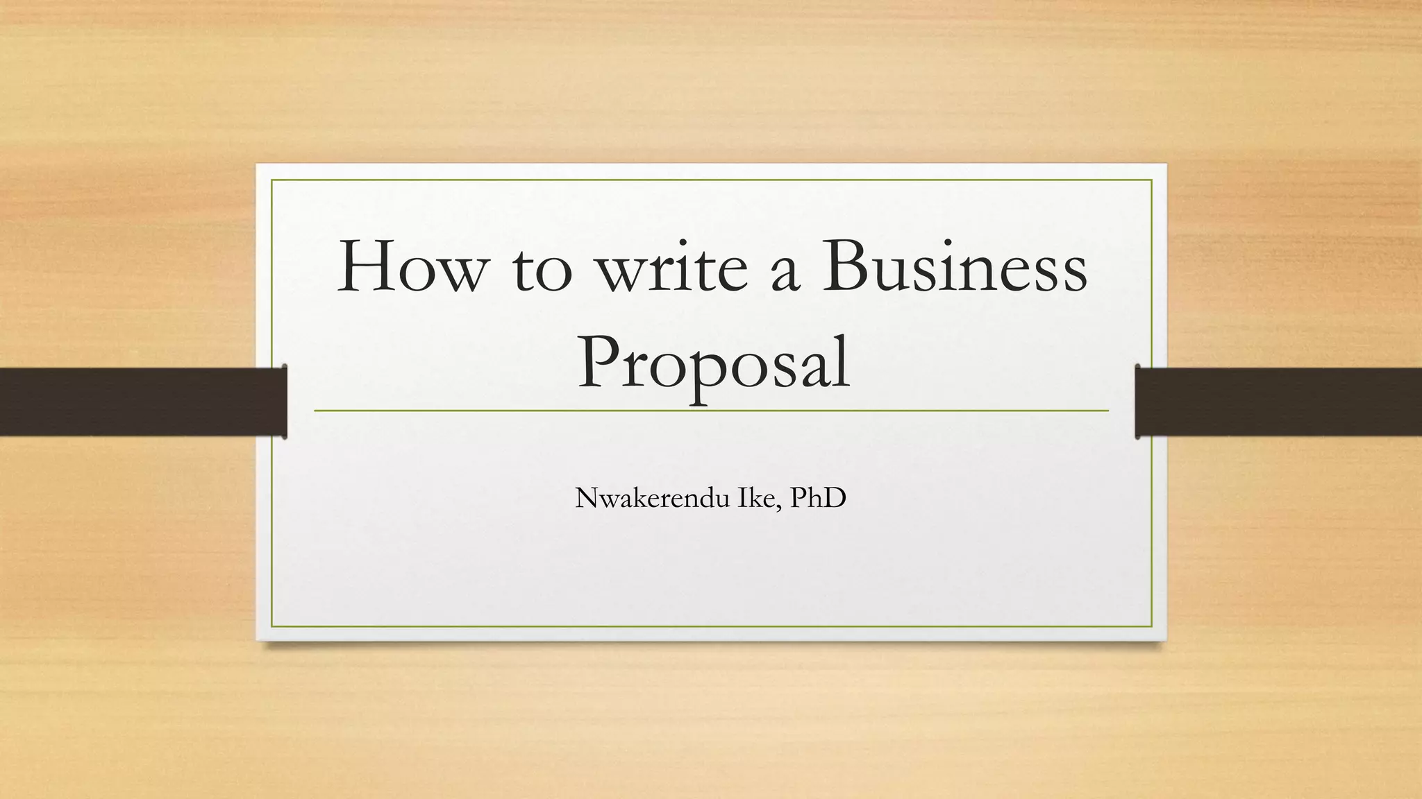 Write A Business Proposal | PPT