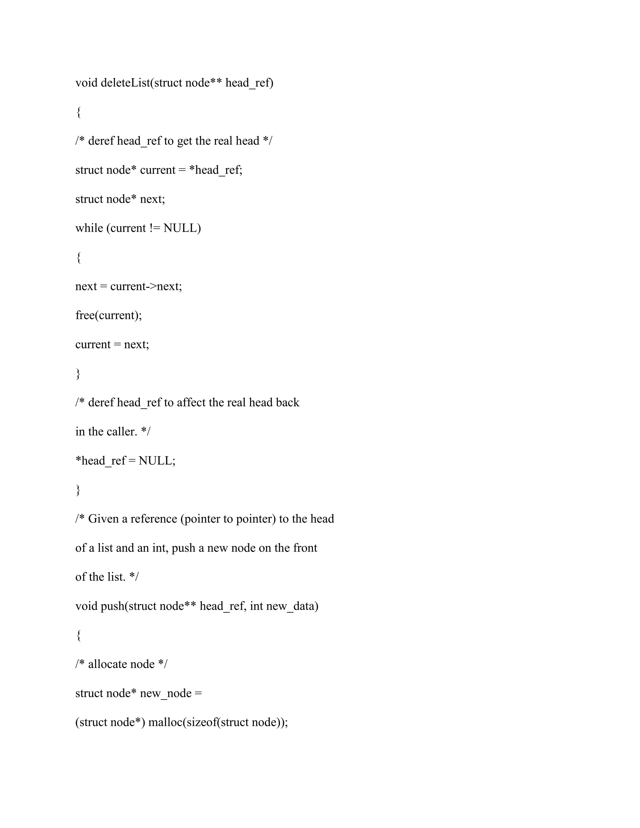 Write A C Function That Delete Nodes In A Doubly Linkedlist It Shou