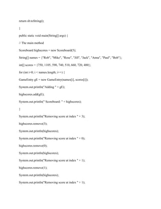 Write a class that maintains the top ten scores for a game application.pdf