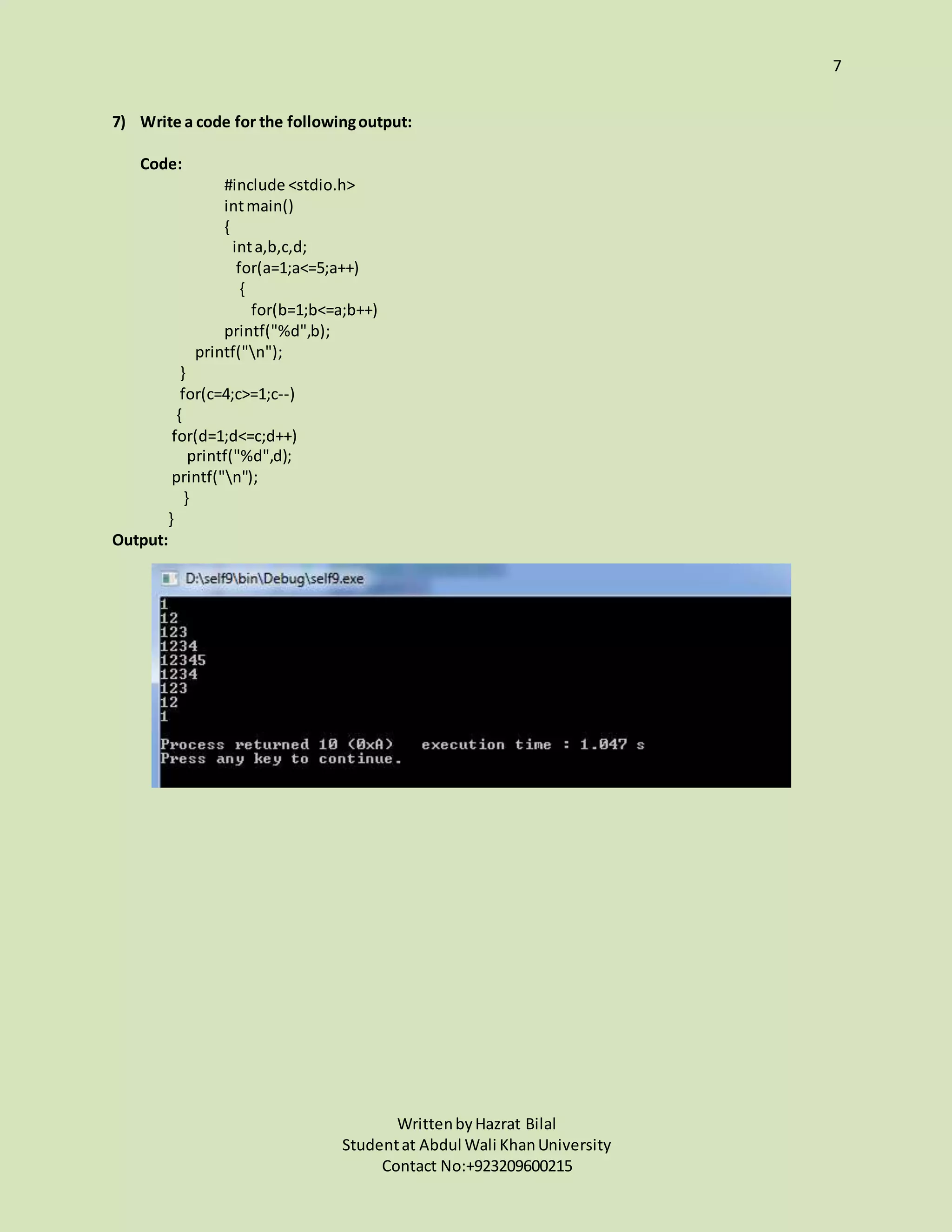 Printing different pyramid patterns of numbers,alphabets and stars ...