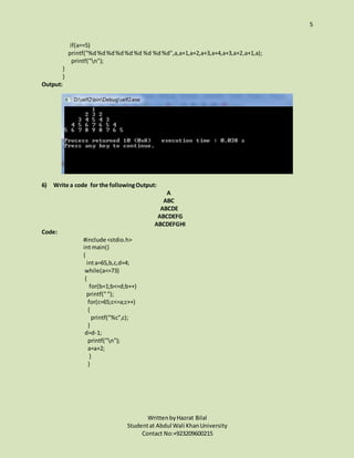 Printing different pyramid patterns of numbers,alphabets and stars ...