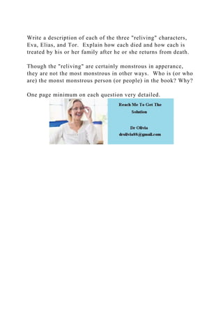 Write a description of each of the three reliving characters, Eva,.docx