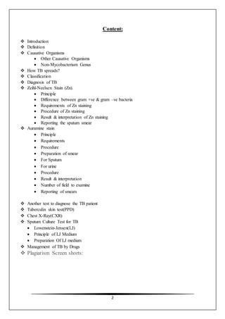 Detailed examination of tuberculosis in microbiology laboratory ...
