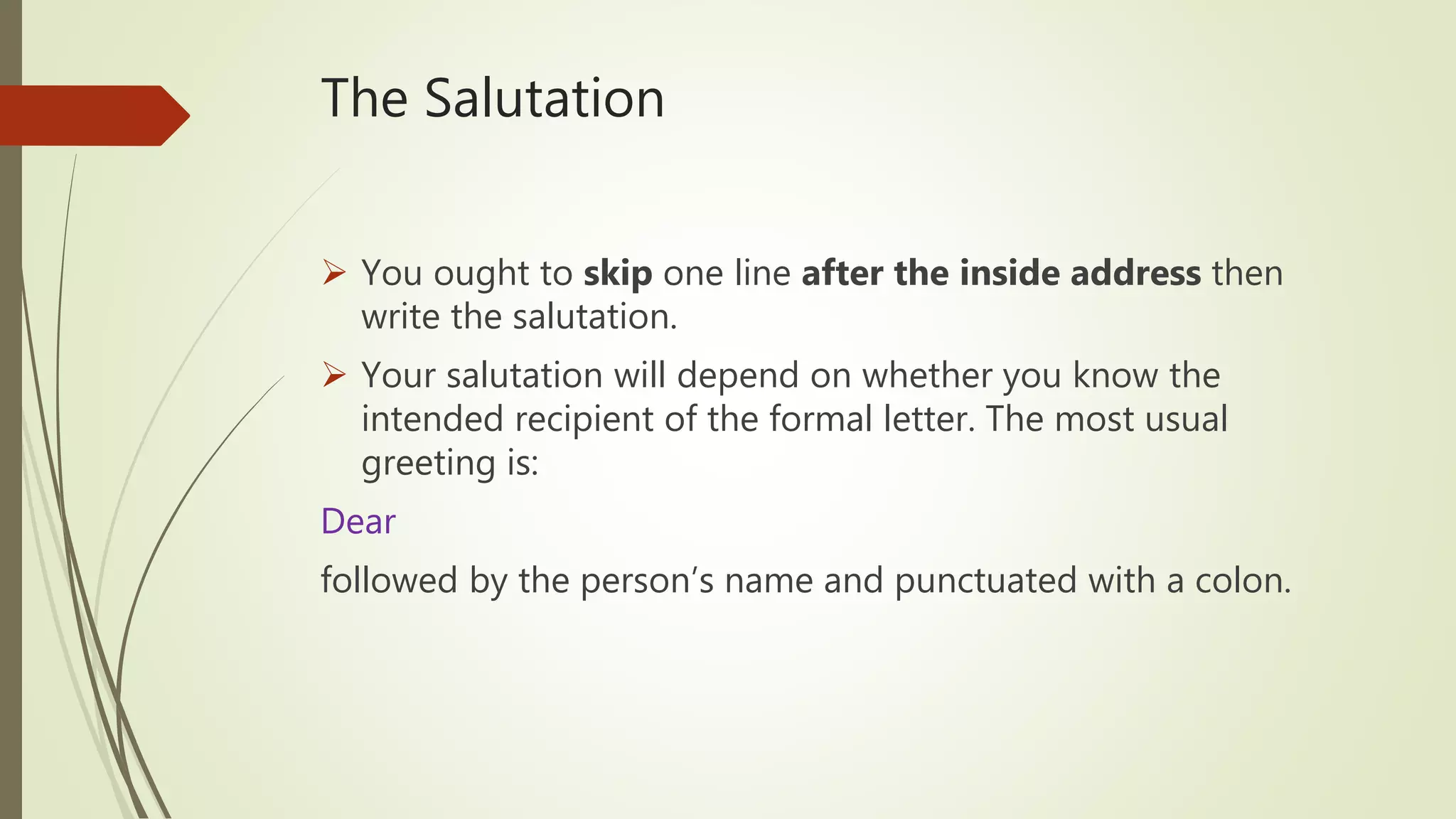 Presenting a Formal Letter | PPTX