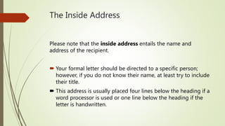 Presenting a Formal Letter | PPTX