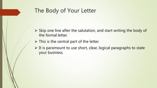 Presenting a Formal Letter | PPTX