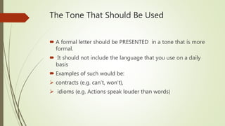 Presenting a Formal Letter | PPTX