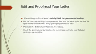 Presenting a Formal Letter | PPTX