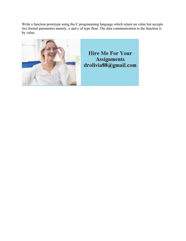 Write a function prototype using the C programming language which retu.pdf | Programming ...