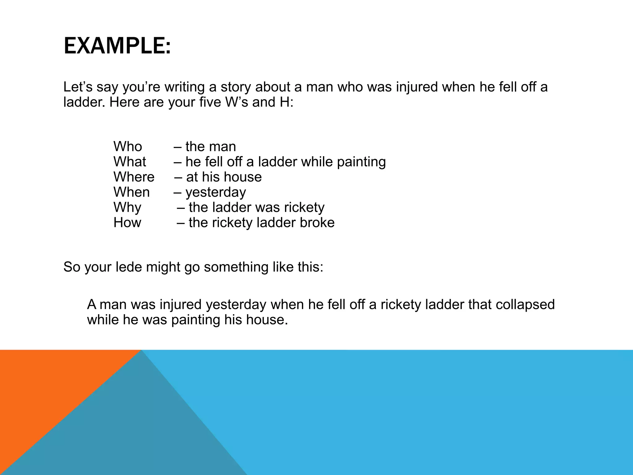 Write a great lede | PPT