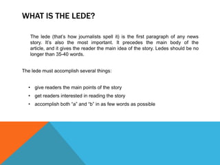 Write a great lede | PPT