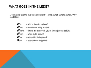 Write a great lede | PPT