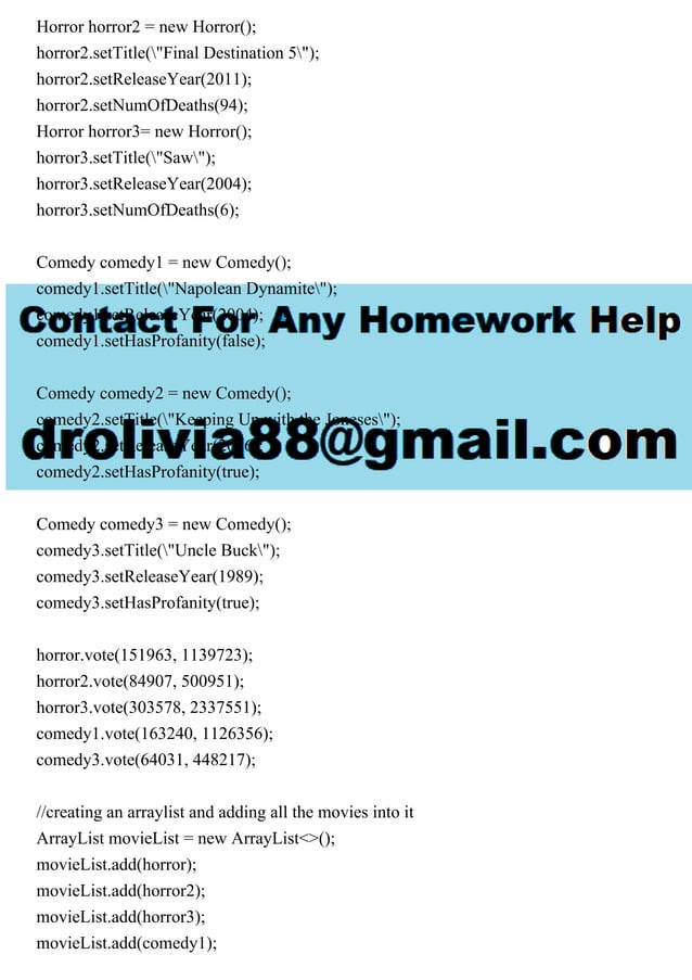 Write A Java Program That Mimics The Framework For An Online Movie Ipdf 5018