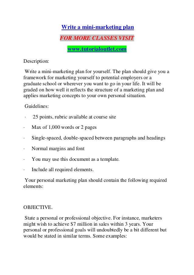 WRITE A MINI MARKETING PLAN TUTORIALOUTLET DOT COM WRITE A MINI MARKETING PLAN TUTORIALOUTLET DOT COM